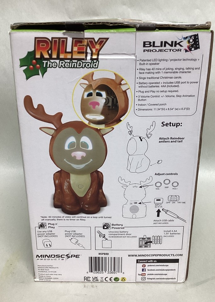 Cinemates Riley The ReinDroid Animated Reindeer Talking, Singing ...