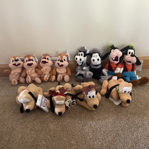 DISNEY GOOFY CHIP/DALE PLUTO BEAN BAG PLUSH NWTs | eBay