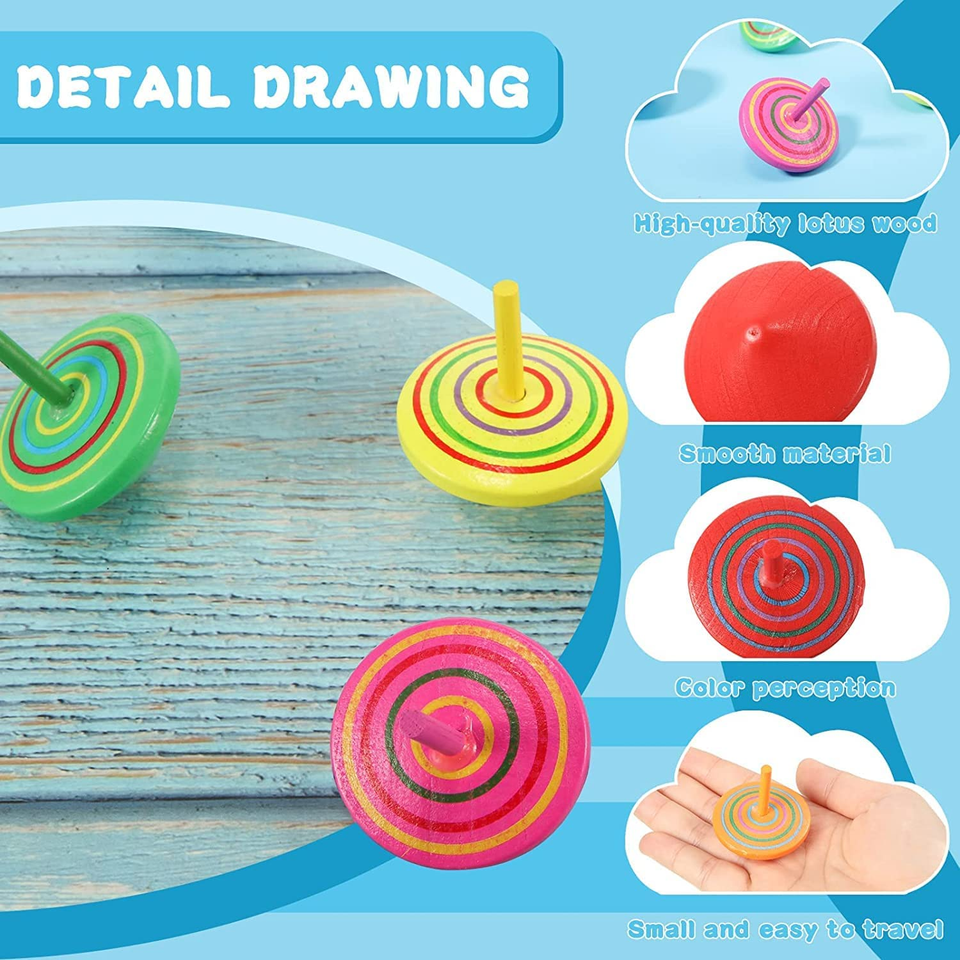 30 Pezzi Trottole per Bambini, Mini Trottola in Legno Creativi, Gadget ...