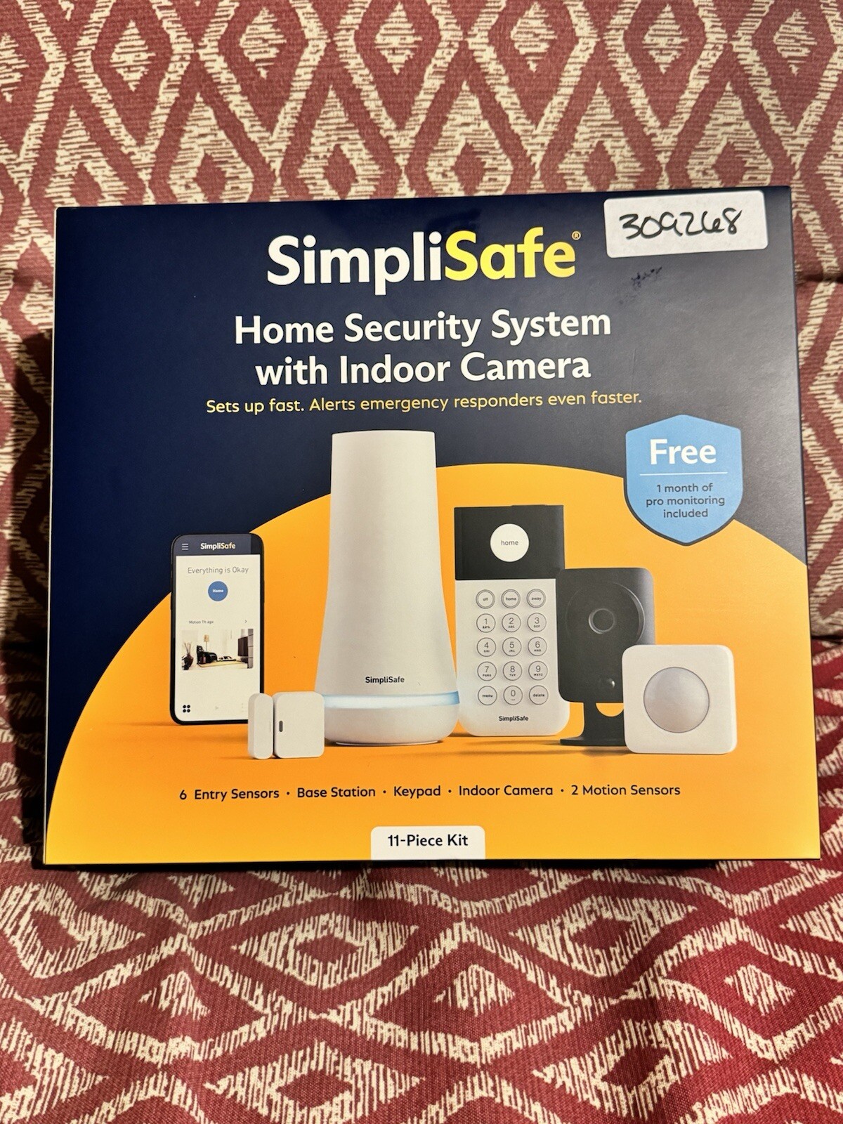 SimpliSafe 11-Piece Home Security System with Indoor Camera with 6 ...