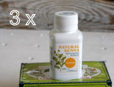 3 x 100 SENNA Tabs 100% Natural product Colon Cleansing Detox Laxatives ...