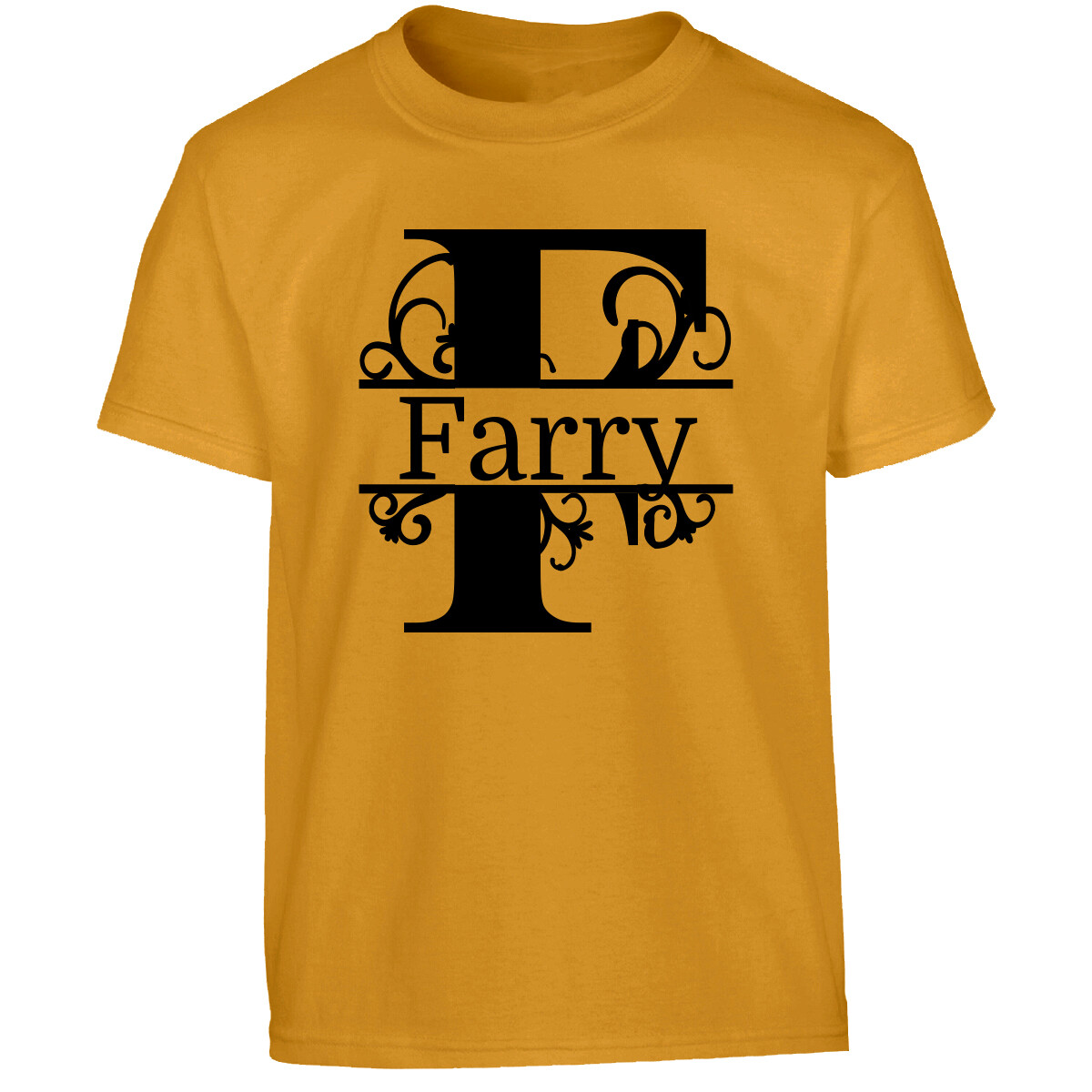 Personalised Initial Monogram Kids T-Shirt Boy's Girls Children's Tee ...