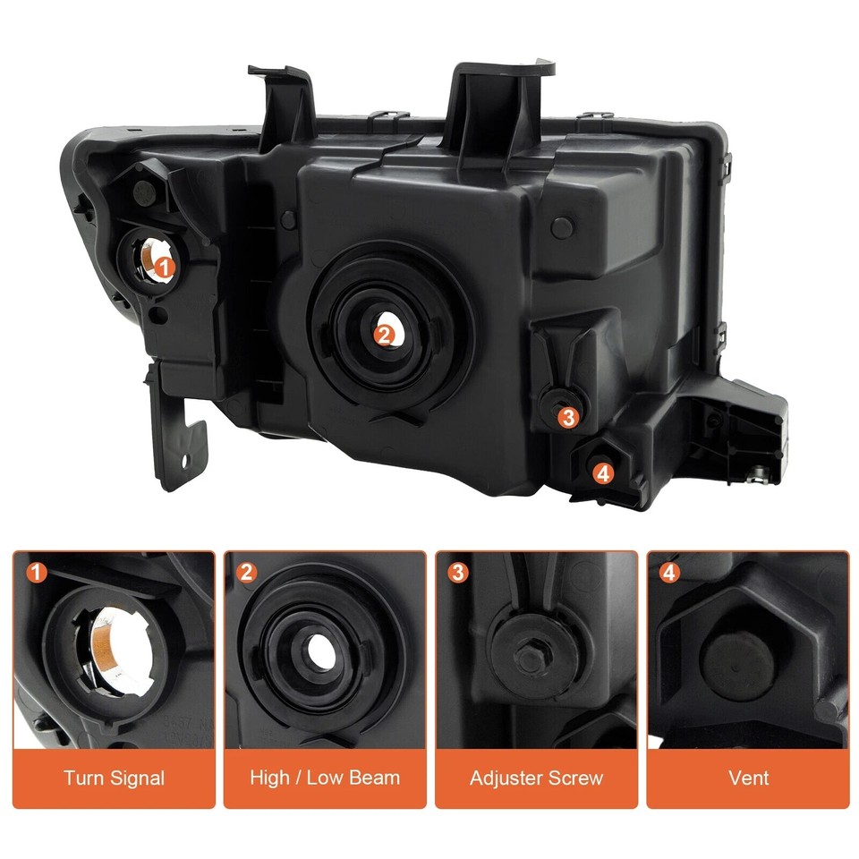 Pair Chrome Amber Headlights Assembly For 2006-2014 Honda Ridgeline LH ...