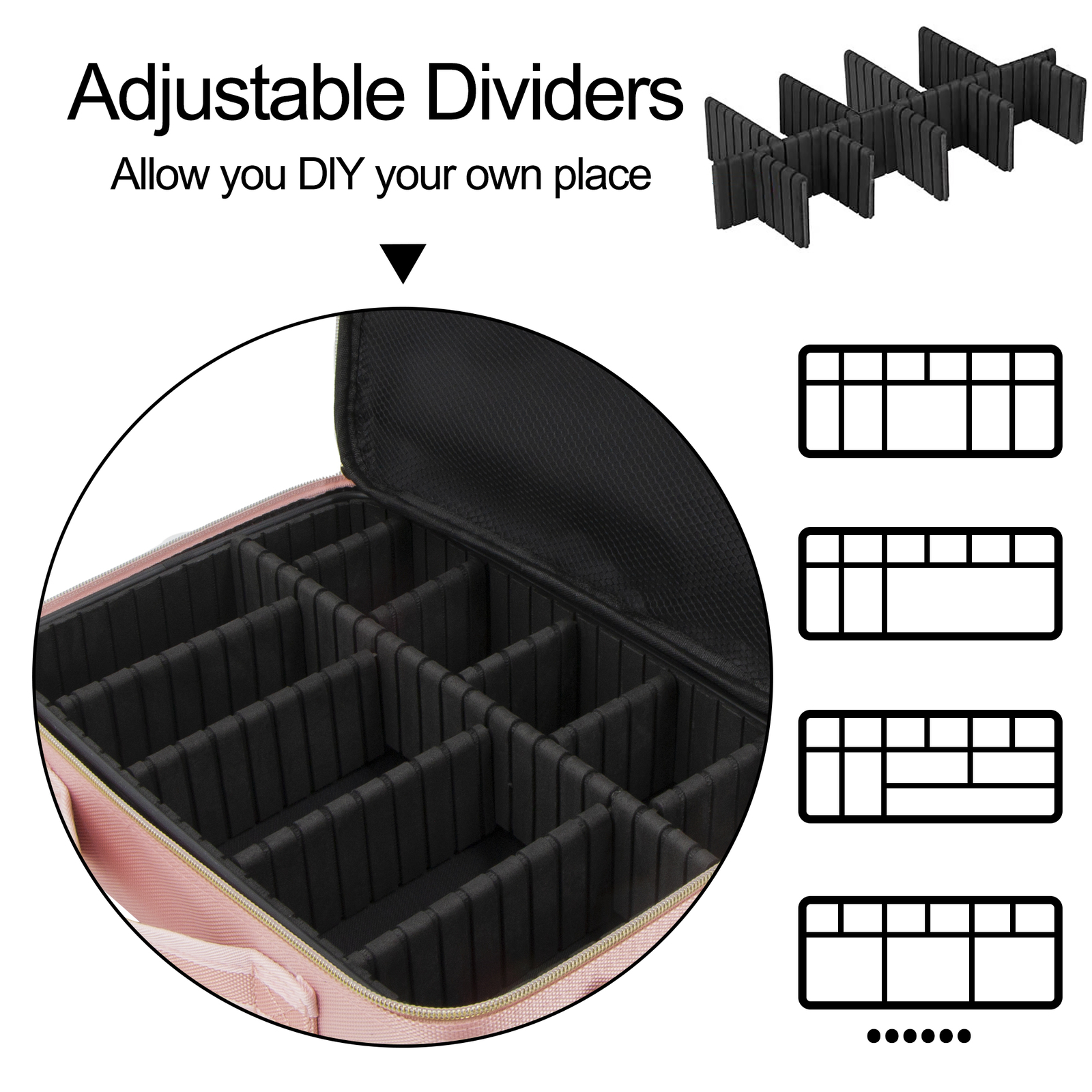 Time to Sparkle Vanity Case Make up Travel Jewelry Cosmetic Bag Storage ...