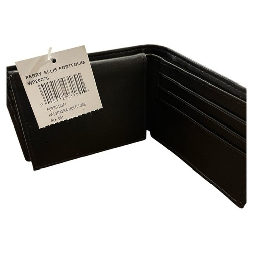 Perry Ellis Men's Black RFID Bifold Passkey Wallet NWT | eBay
