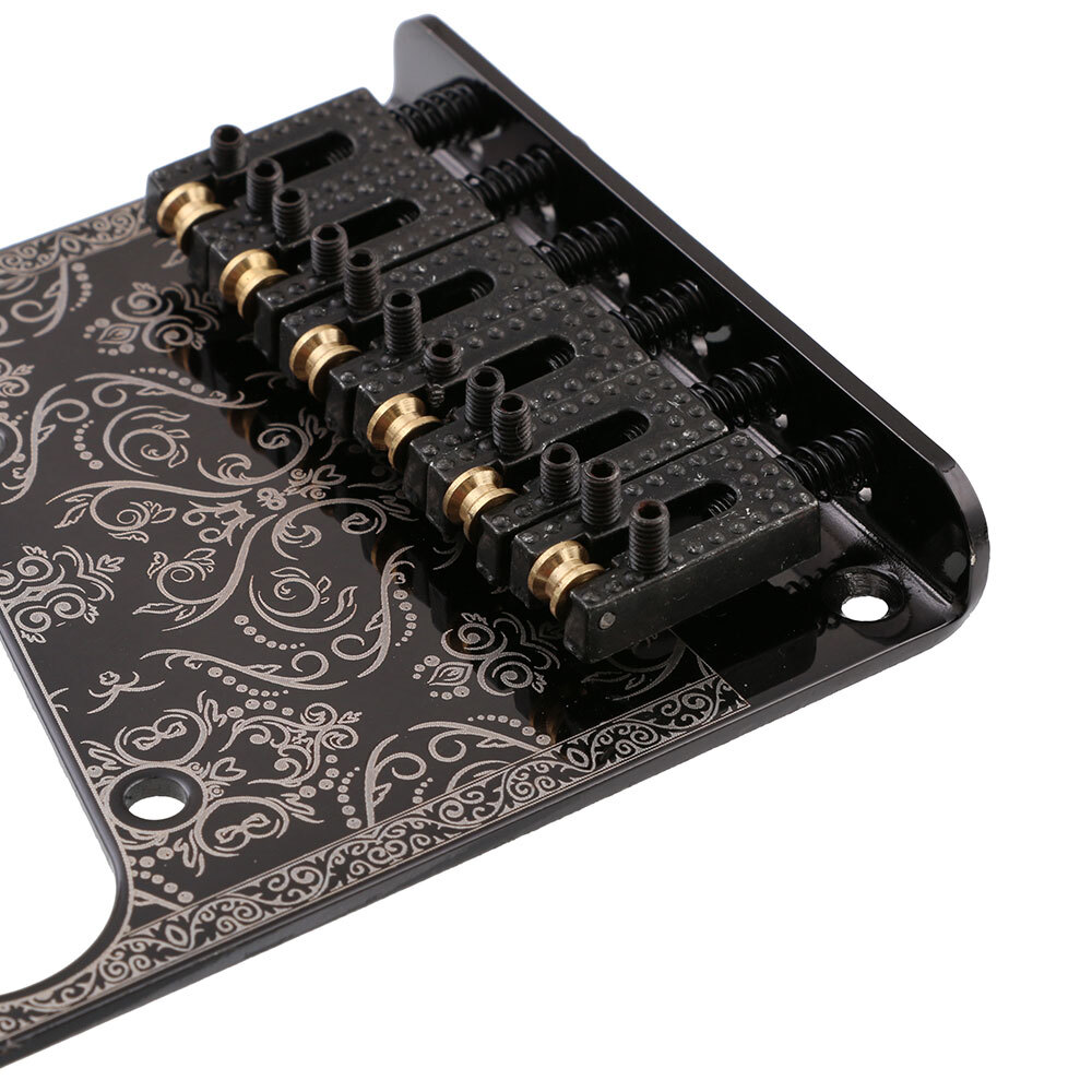 Black 6 Roller Saddle Carved Telecaster TELE Guitar Bridge Tailpiece | eBay