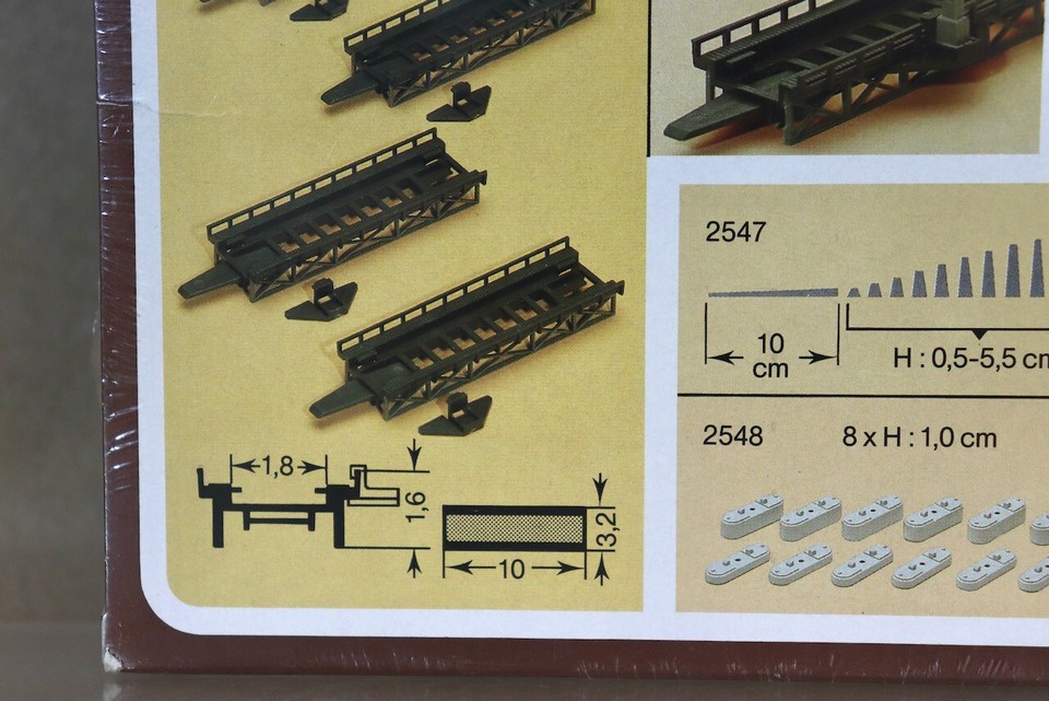 FALLER 222540 N SCALE SINGLE TRACK STEEL TRUSS BRIDGE BEDS X 4 od | eBay