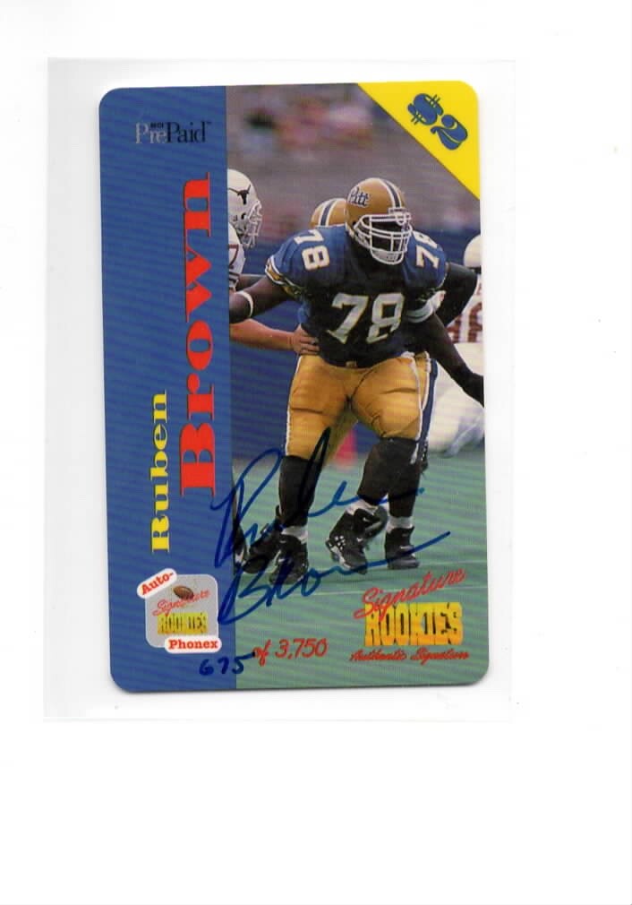 RUBEN BROWN 1995 SIGNATURE ROOKIES AUTO PHONEX $2 CARD #21 /3750 | eBay