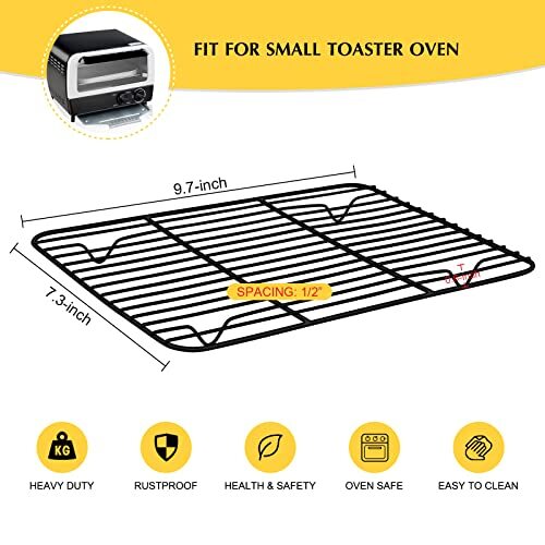 2 Pack Wire Baking Rack for Cooling Grilling Toaster Oven Rack, 9.7x7.3 ...