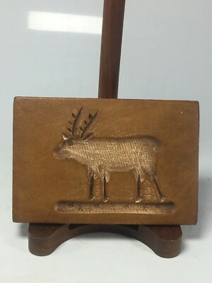 SC Salem Collection Reproduction Treenware Small Wood Butter Mold Deer ...