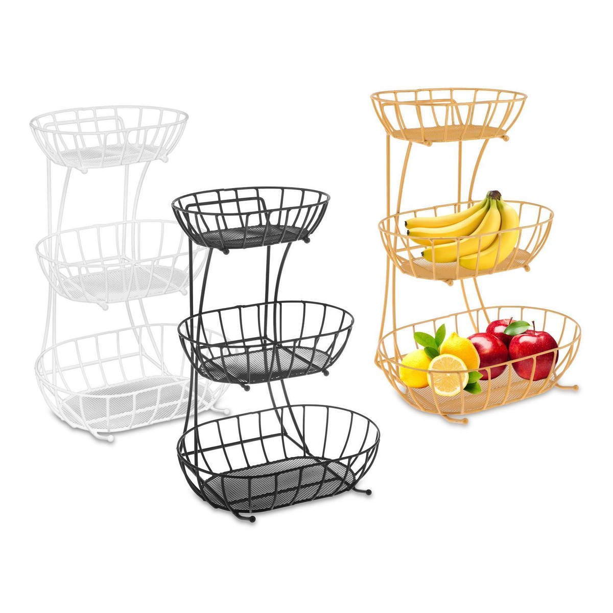 Metal Fruit Basket Stand Modern Fruit Basket Stand Black Metal Wire