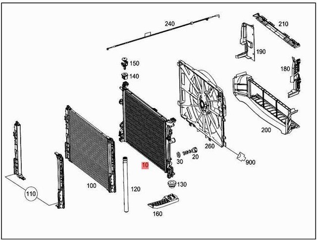 Mercedes-Benz GLA X156 Water Cooler Radiator A2465001303 Genuine for ...