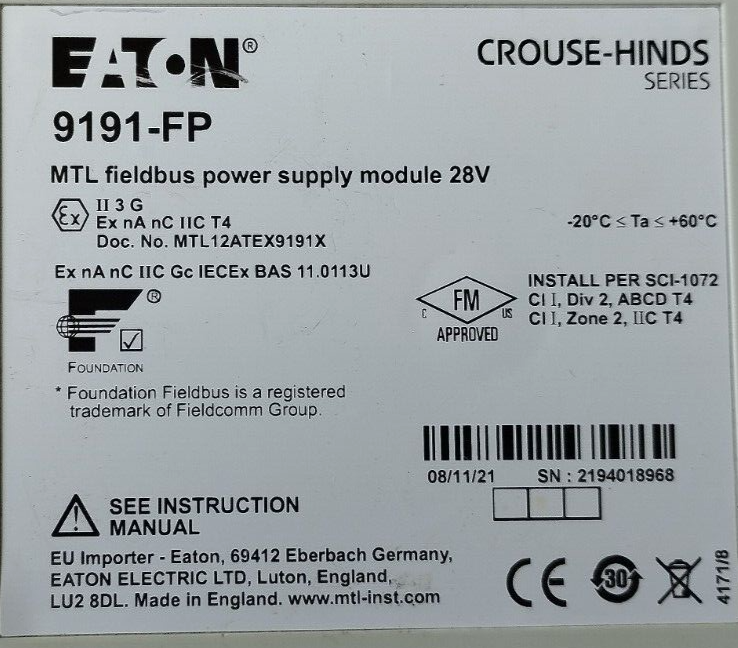 1PC+9191-FP+EATON+Redundant+Fieldbus+Power+Supplies+- for sale online ...