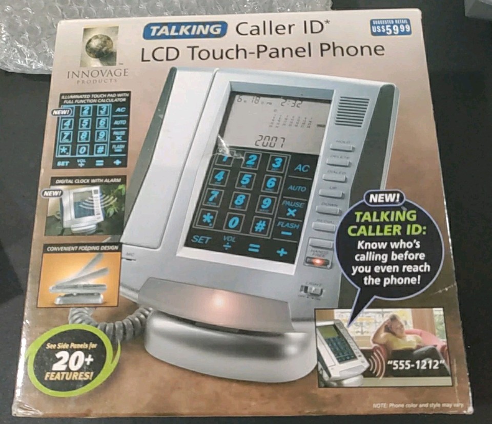 Innovage Talking Caller ID LCD Touch Panel Landline Silver Phone, (NEW ...