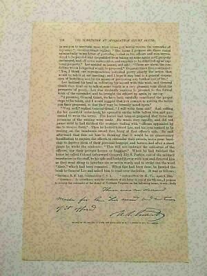 KP41) General Ulysses Grant Note about Confederate Surrender 1888 ...