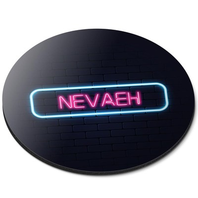 Round Mouse Mat Neon Sign Design Nevaeh Name #353385 | eBay