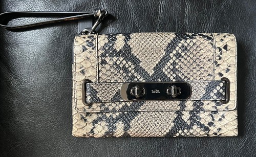 NWT Coach Swagger Embossed Python Clutch Wristlet Bag (Never been used ...