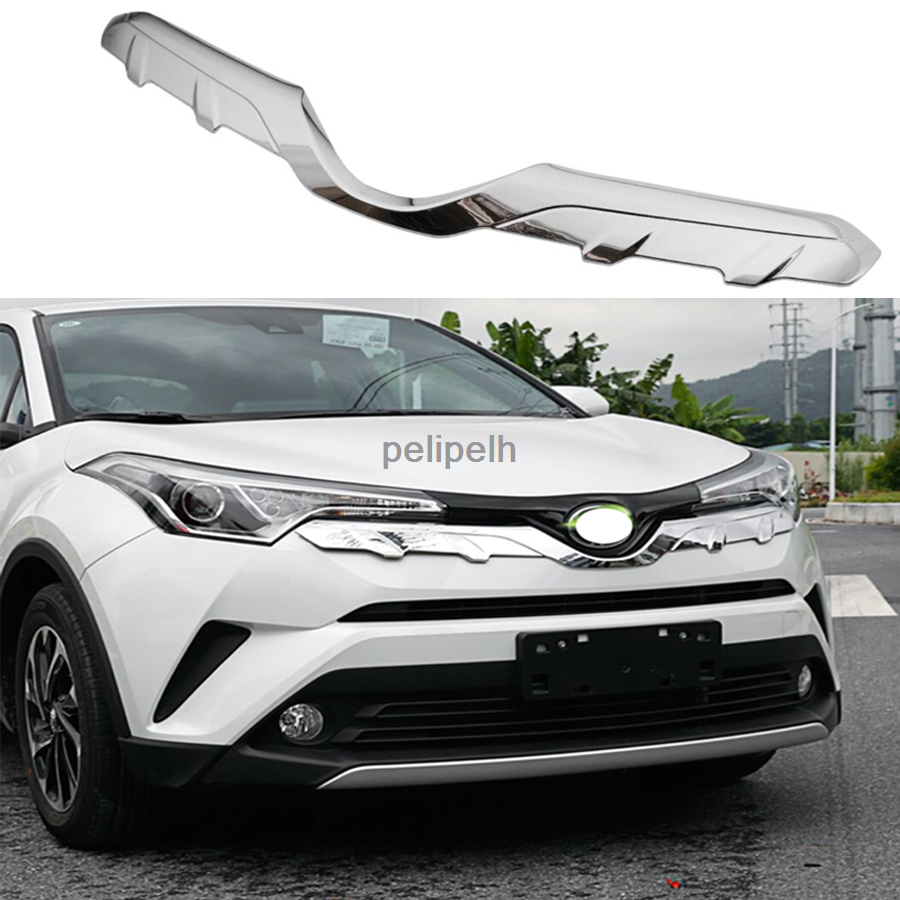 For 2016-2019 Toyota C-HR CHR Chrome Front Hood Grille Bonnet Cover ...