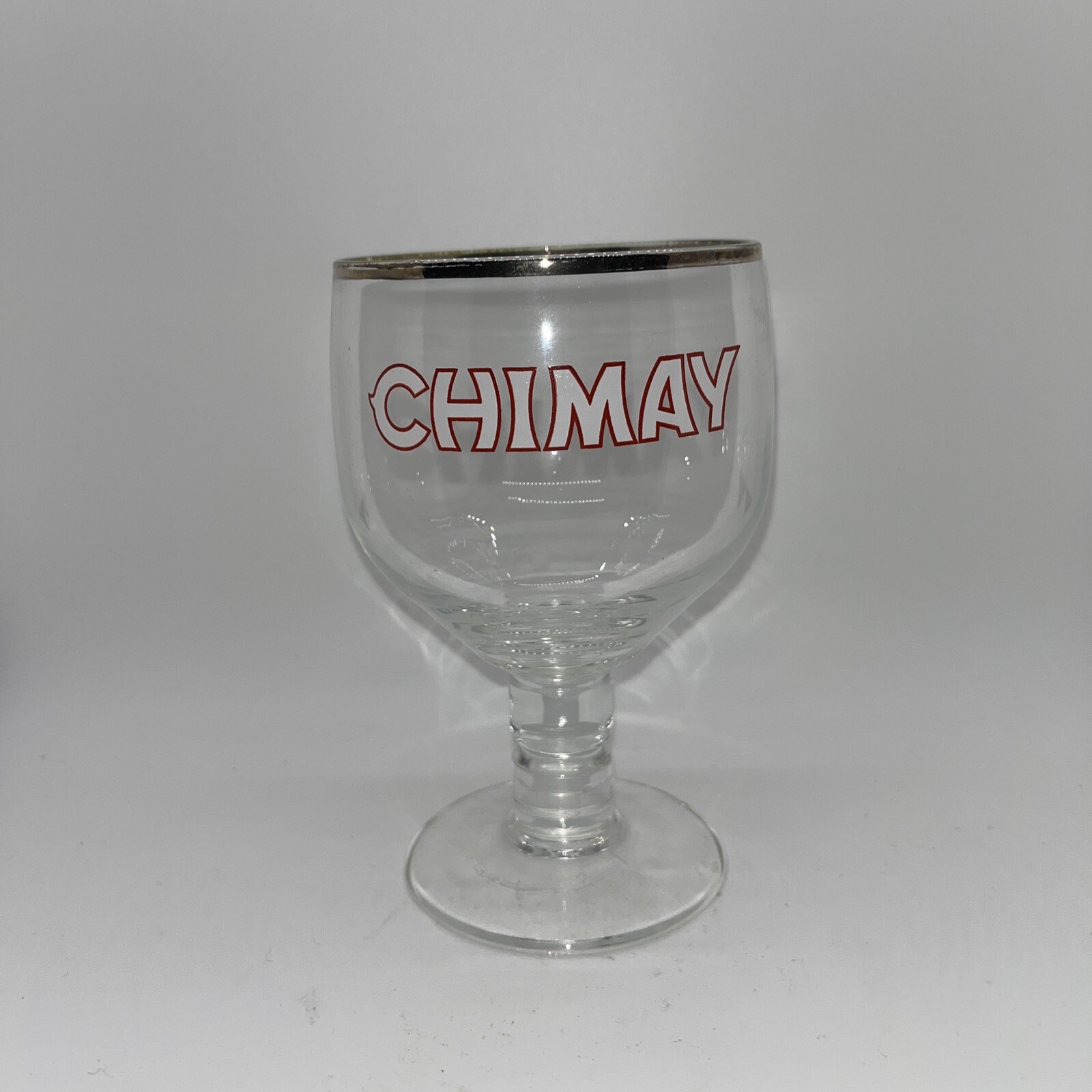 Chimay Chalice Trappist Beer Glass Belgium Silver Rimmed 6 inch | eBay