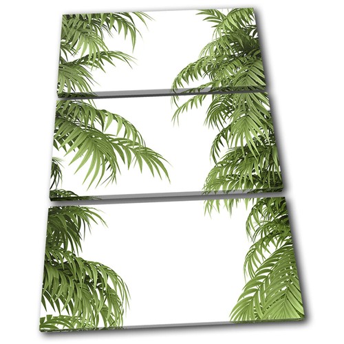 Leaves Botanical Green Tropical Floral TREBLE CANVAS WALL ART Picture ...