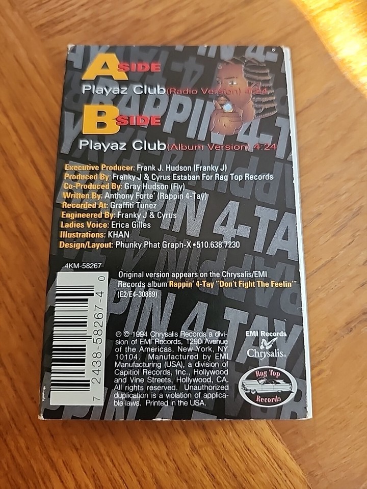 Playaz Club [Single] by Rappin' 4-Tay (Cassette, Sep-1994, Capitol ...