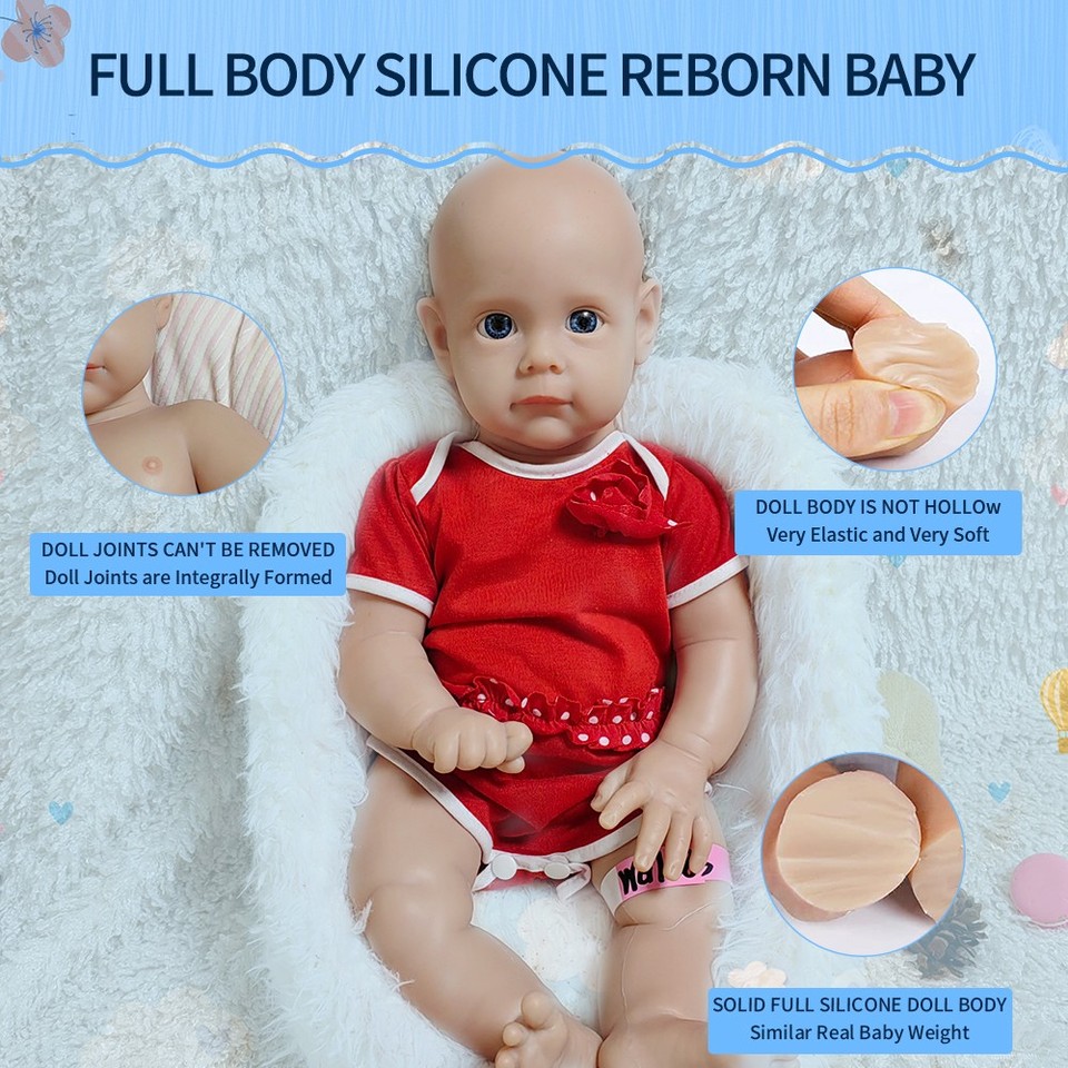 IVITA 21" Full Body Silicone Reborn Baby Girl Newborn Vivid Silicone ...