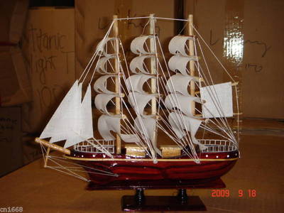 HAND MADE WOODEN MODEL SAILING SHIP | eBay