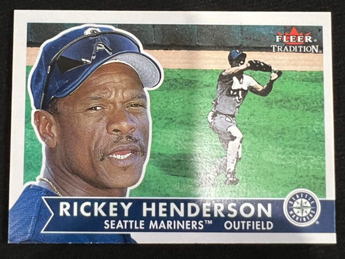 RICKEY HENDERSON Seattle Mariners 2001 Fleer Tradition #201 MLB HOF ...