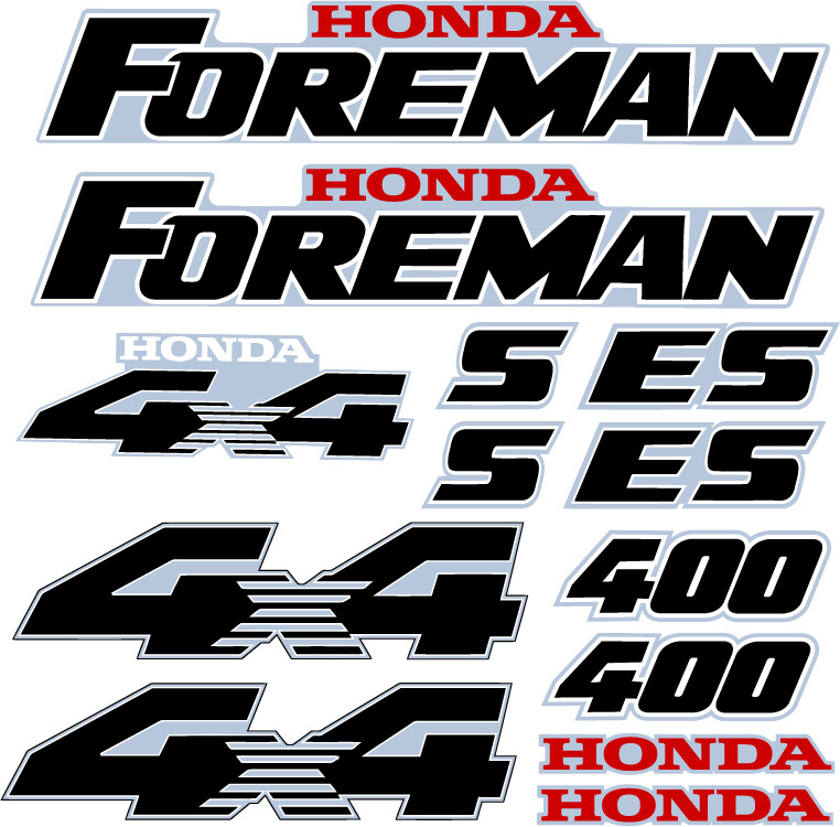 Honda Foreman 400 450 S ES 4x4 OEM Decal Emblem Sticker Kit forman ATV ...