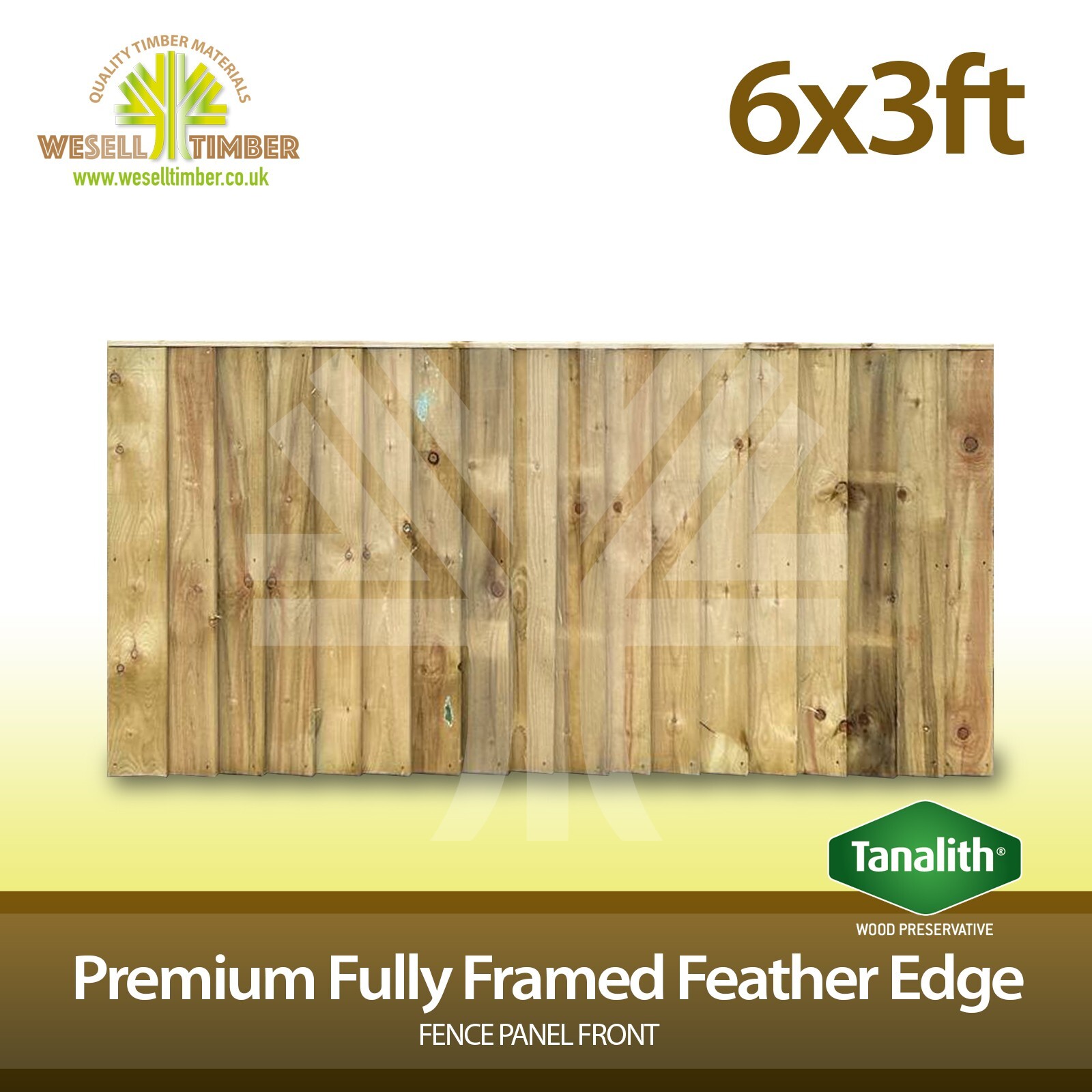6x3 Heavy Duty Fully Framed Pressure Treated Tanalised Feather Edge ...