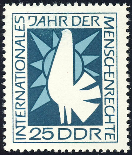 1370 Jahr der Menschenrechte Taube+Sonne 25 Pf ** | eBay