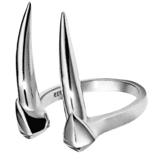 Snake Fangs Ring for Woman Vintage Gothic Punk Silver Color Animal R*d ...