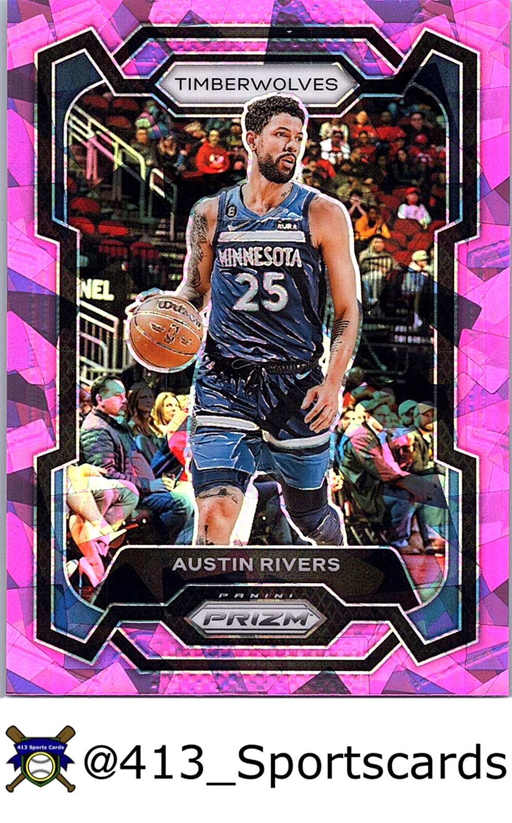 2023-24 Panini Prizm Austin Rivers Pink Ice Minnesota Timberwolves #278 ...