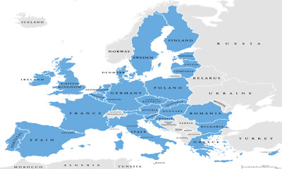 Laminated European Union Countries (200 x 120 cm) Poster | eBay Australia
