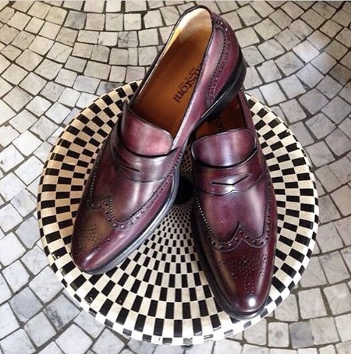 TESTONI SLIP ON CALF BURGUNDY scarpe uomo bordeaux man shoes 100% MADE ...