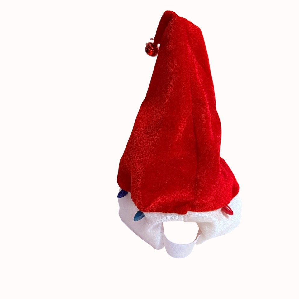 Cheer Dancing Singing Santa Hat Light Up Red Plush Bell Animated Size ...