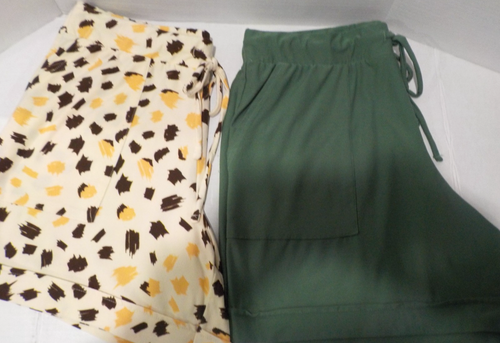 2x LULAROE JESSICA Patch Pocket Loose Flowy Stretch SHORTS sz L Green ...