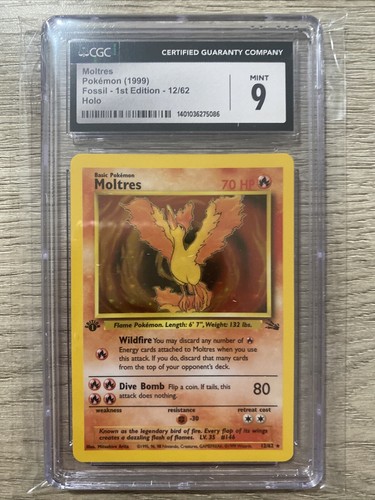 CGC 9 Moltres 1st Edition Fossil Holo Rare Pokemon Card 12/62 MINT | eBay