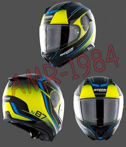Helmet Nolan N87 Savoir Faire N-Com Col. 58 Size S Fade Flat LED Yellow ...