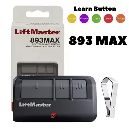 2 Pack 893MAX 3 Button LiftMaster Visor Remote Control Garage Door ...