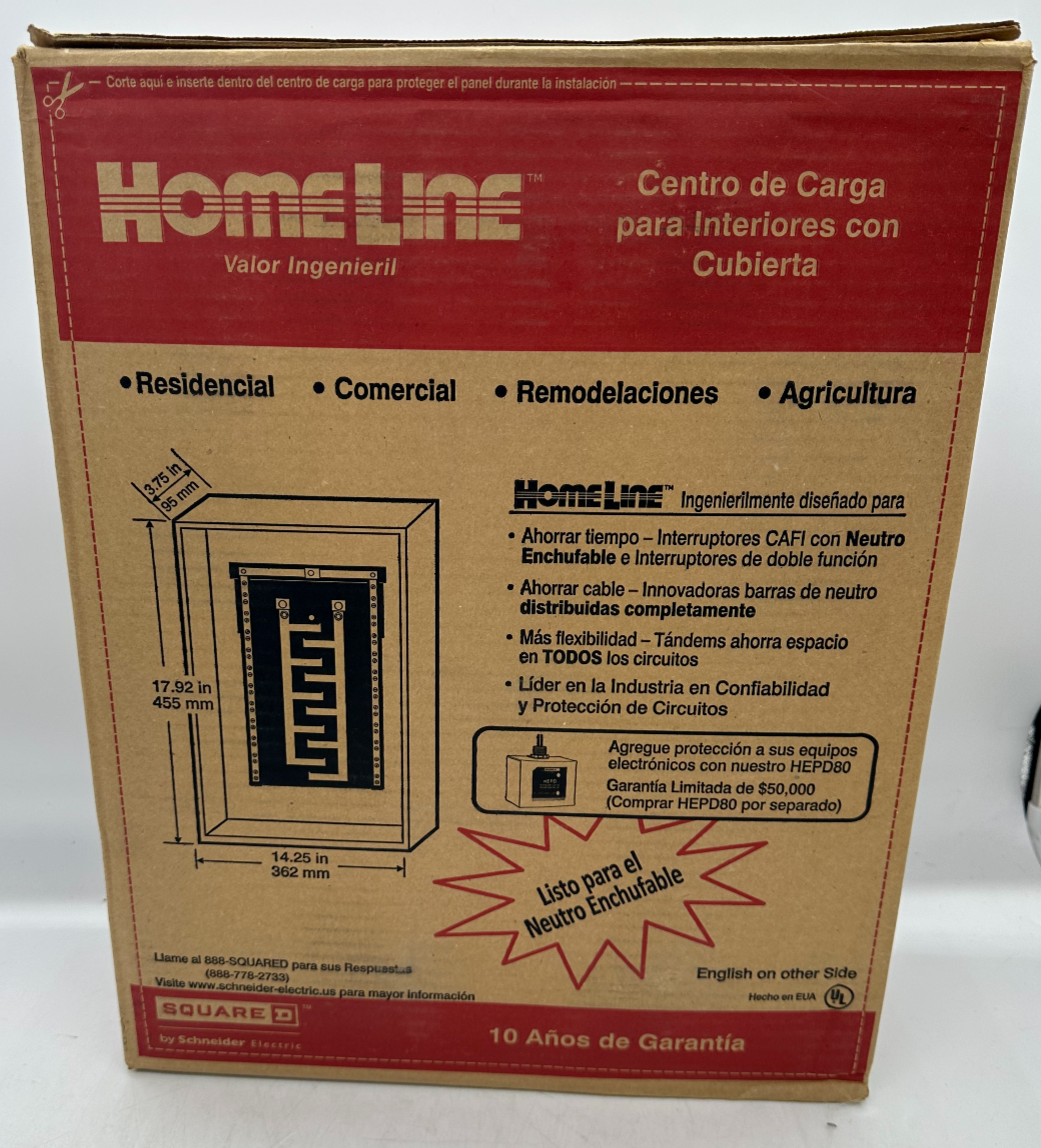 Homeline 125 Amp 8-Space 16-Circuit Indoor Main Lug Plug-On Neutral ...