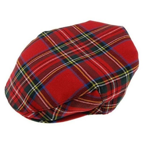Stratford England Tartan Flat Hat Wool Country Driving Fishing Cap ...