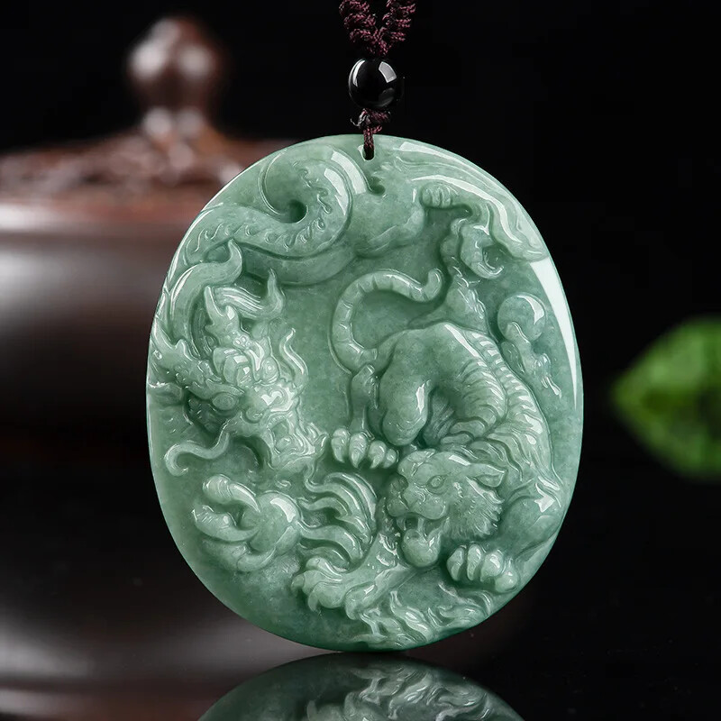 Burmese Jade Dragon Pendant Jadeite Talismans Pendants Carved Green | eBay
