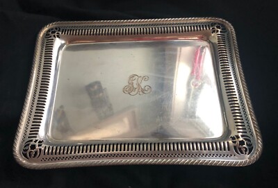 Gorham GM Co. 14" Silverplate Tray Open Work Border Early 20th C | eBay