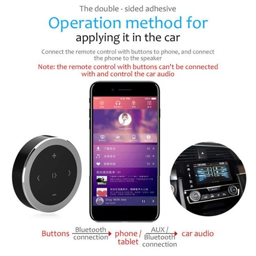 Car MP3 Remote Control Steering Wheel Bluetooth Button for iPhone ...