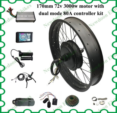 170mm dropout 72v 3000W 3T conversion with 72V 80A dual mode controller ...