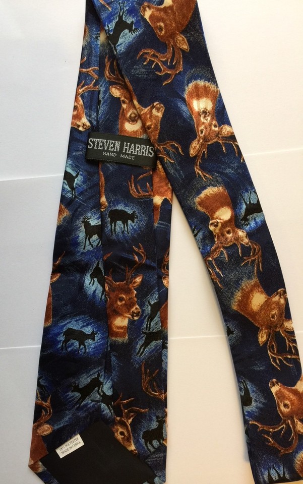Steven Harris Men's Big Buck 100% Polyester Neck Tie New Navy Blue ...