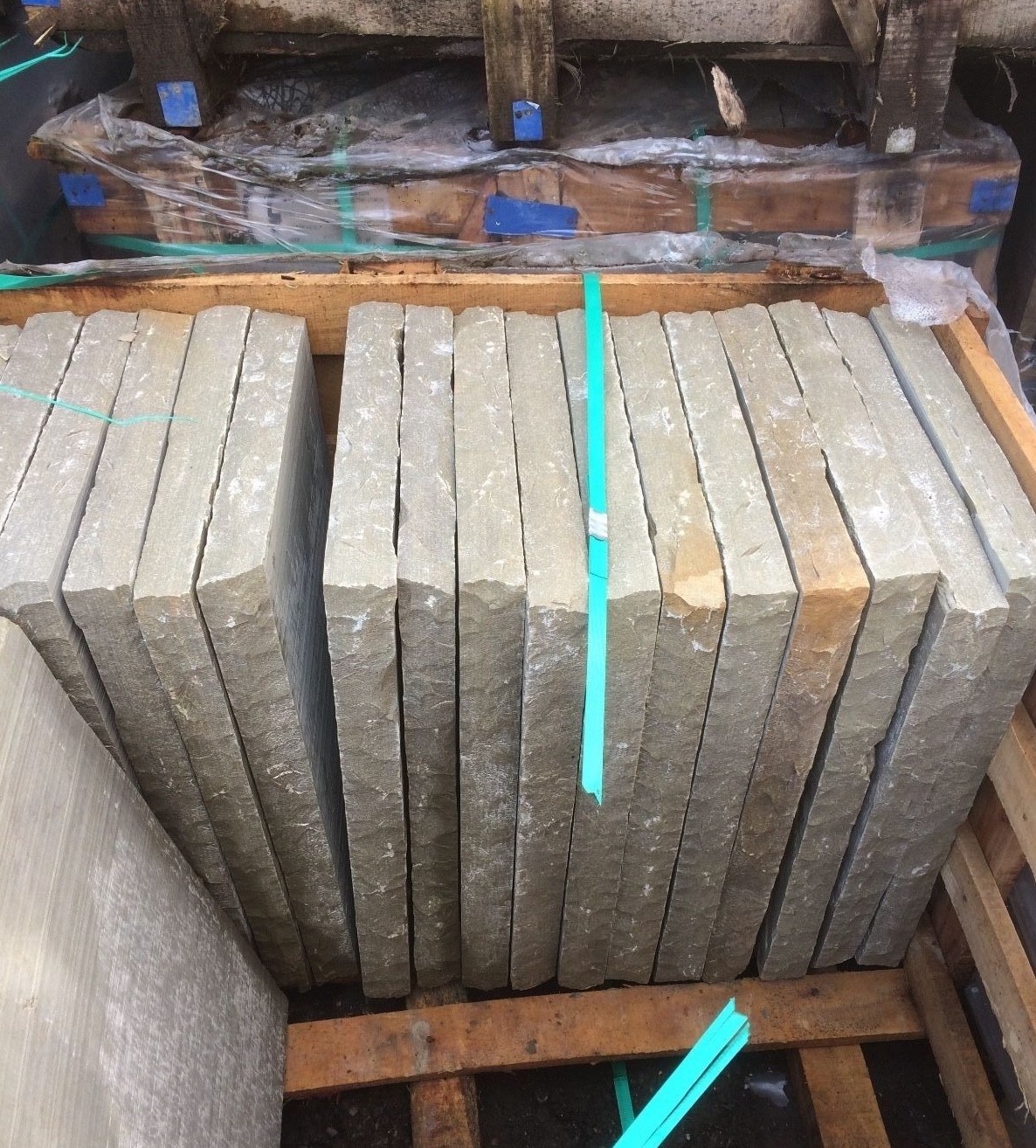 60cm long stone wall topper, coping stone, 50mm deep with dressed edge ...