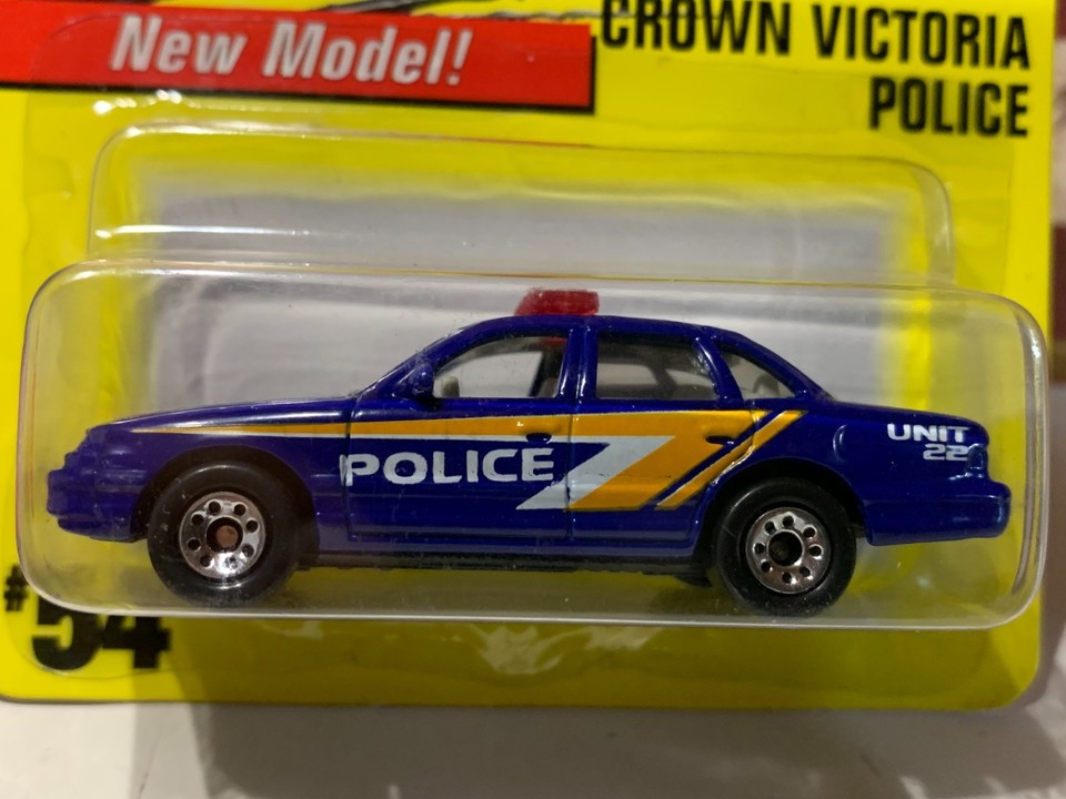MATCHBOX CROWN VICTORIA POLICE, 1997 NEW MODEL #54, BLUE ON CARD | eBay