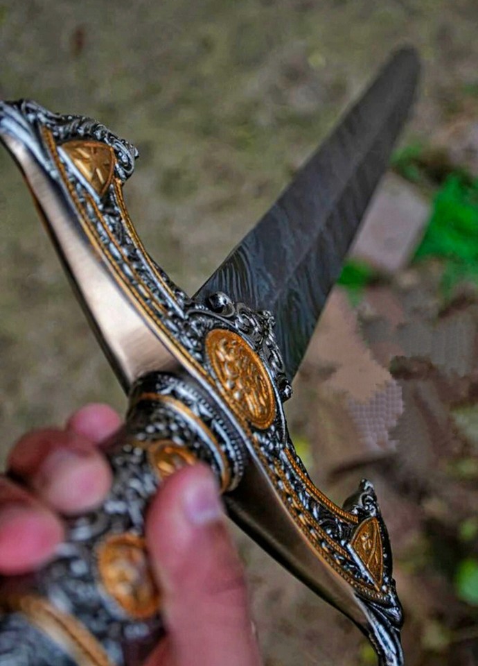 Handmade Templar Knights Damascus Steel Sacred Holy Long sword With ...